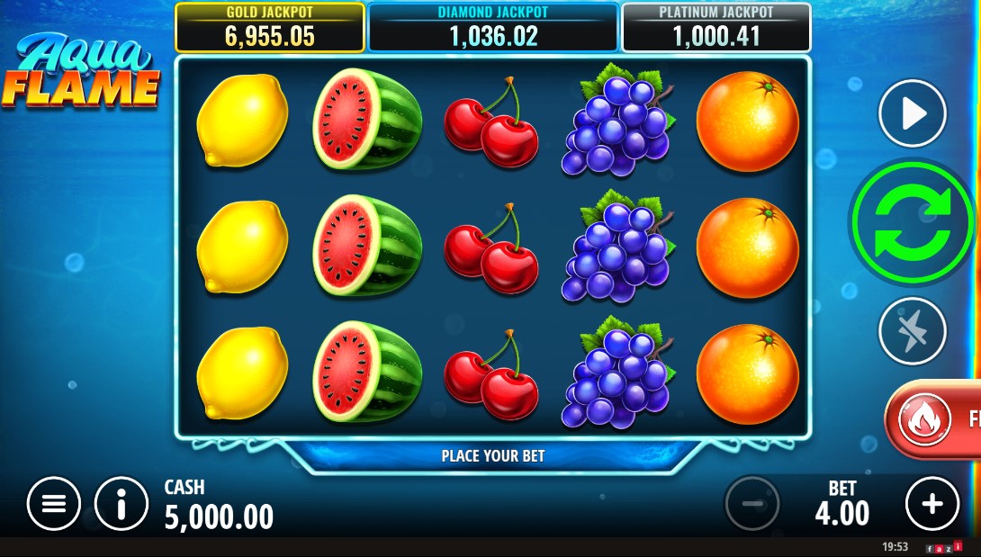 Aqua Flame Slot by FAZI at Spinoxy.com