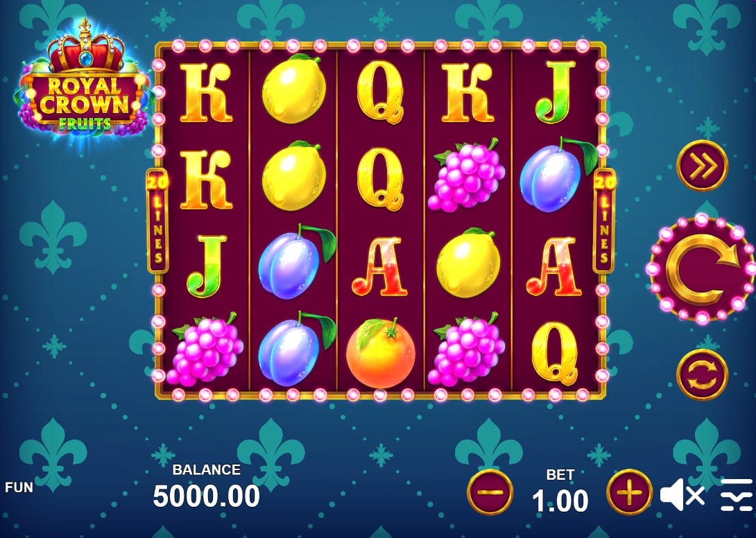 Royal Crown Fruits Slot by Zillion Games at Spinoxy.com